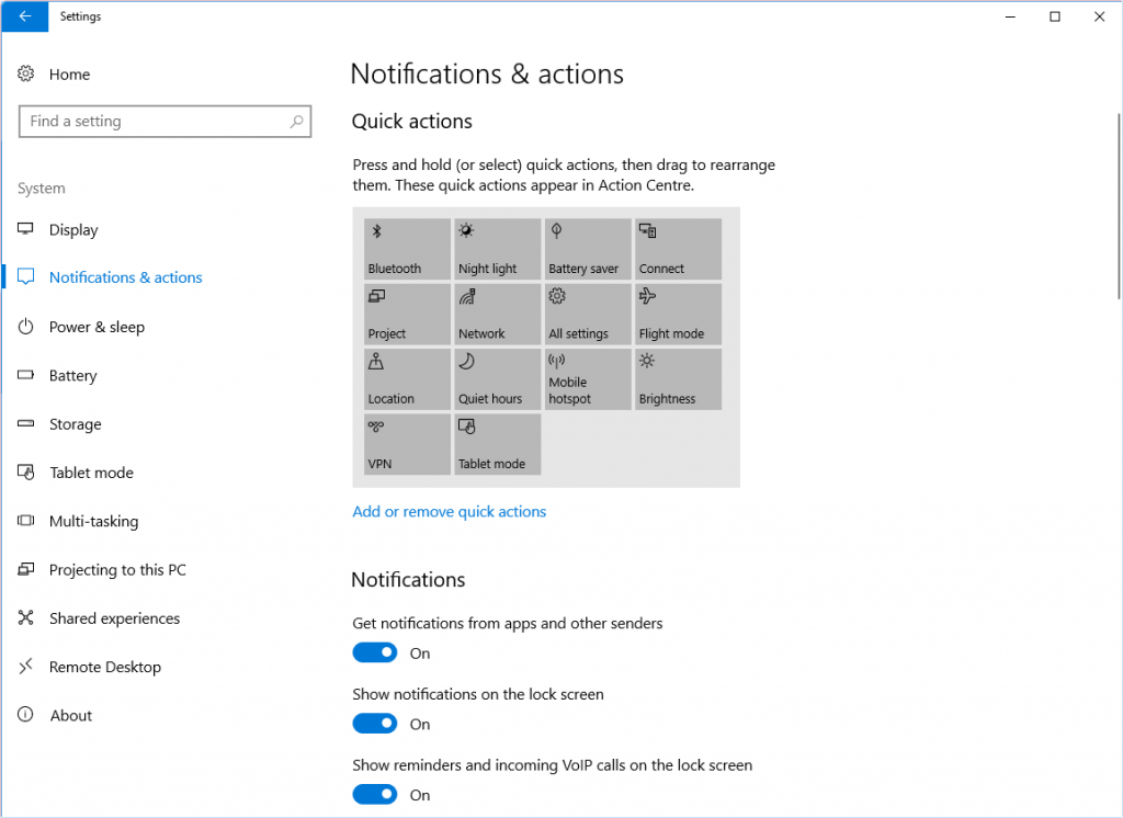 Customize Action Center and Notifications on Windows 10 Customize Action Center and Notifications on Windows 10