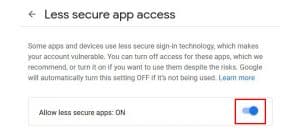How to Allow Less Secure Apps to Sign in with Google Account - Technastic