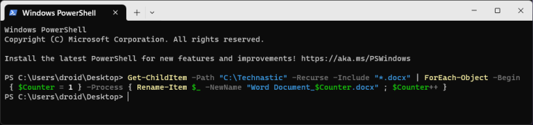 How to Rename Single or Multiple Files with PowerShell - Technastic