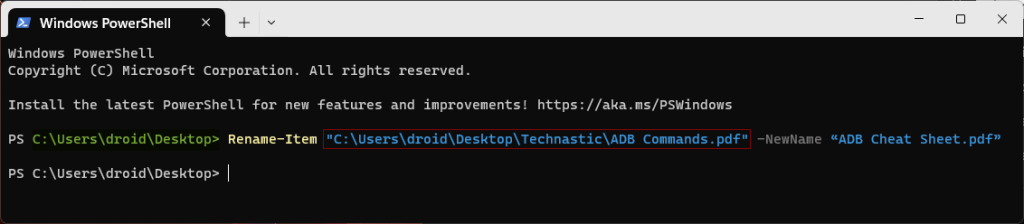 How to Rename Single or Multiple Files with PowerShell - Technastic