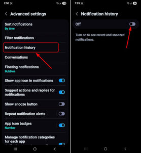 How to Turn On/Off Notification History on Android - Technastic